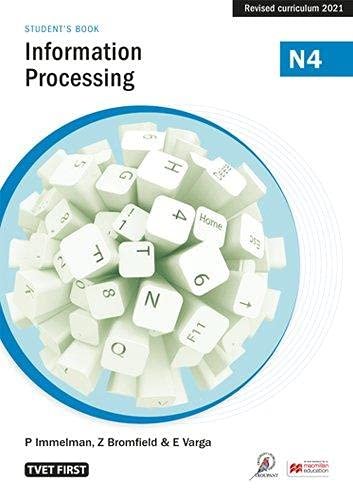 Information Processing N4. Students Book - Opracowanie zbiorowe ... Information Processing N4. Students Book - Opracowanie zbiorowe ...