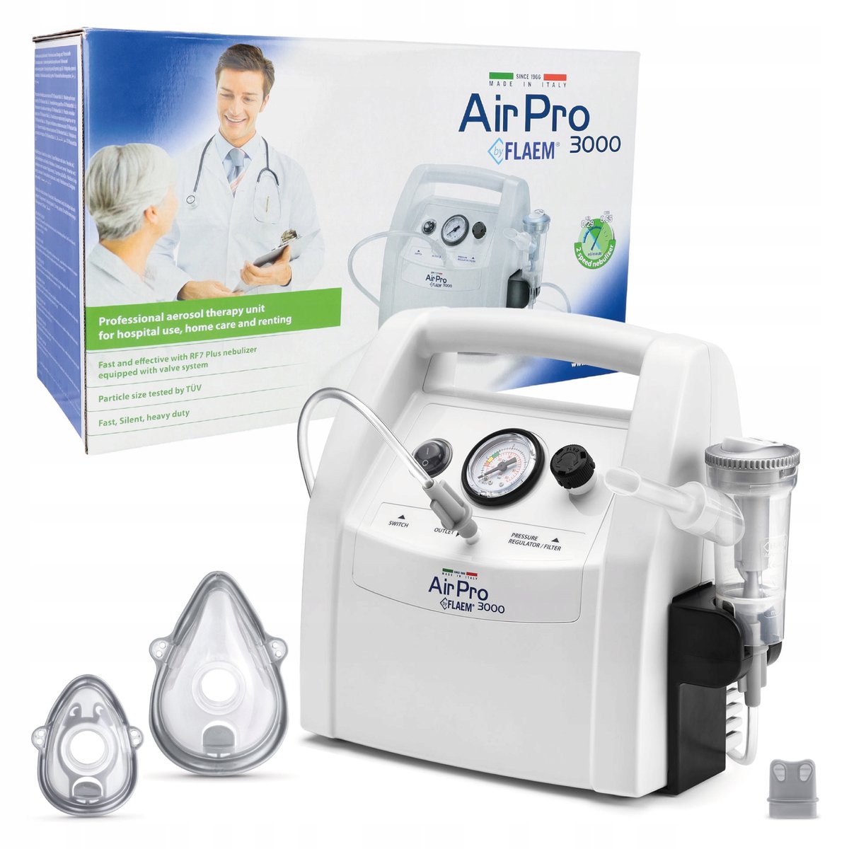 Inhalator Flaem Airpro 3000 Plus - Nebulizator Rf7, Regulacja Ciśnienia ...