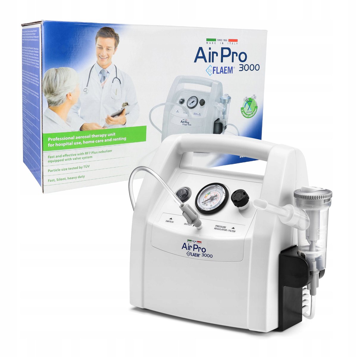 INHALATOR PROFESJONALNY FLAEM AIRPRO 3000 PLUS RF7 - REGULACJA ...