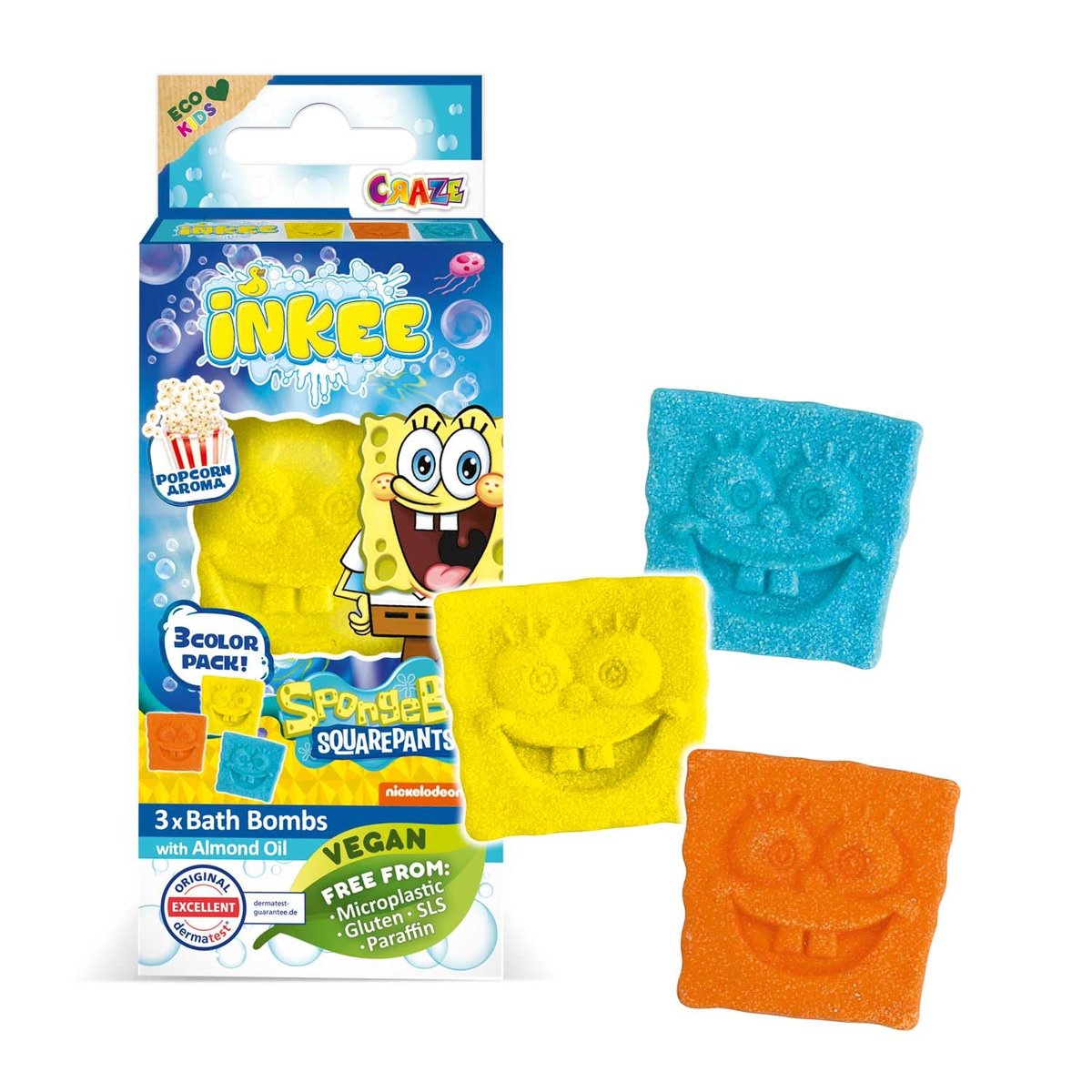 INKEE Mini Pack SpongeBob, Zestaw 3 Pompy Do Kąpieli Dla Dzieci Z ...