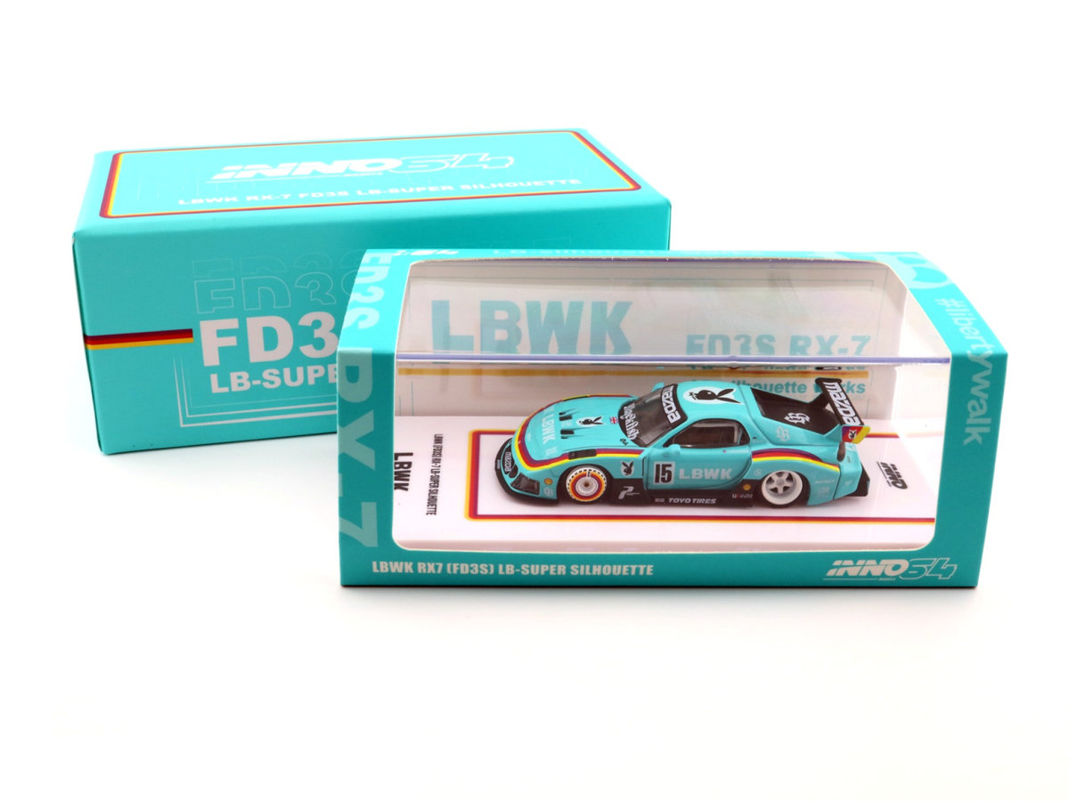 INNO64 Mazda LBWK RX-7 FD3S LB-Super Silhouette Blue / Orange / Red ...
