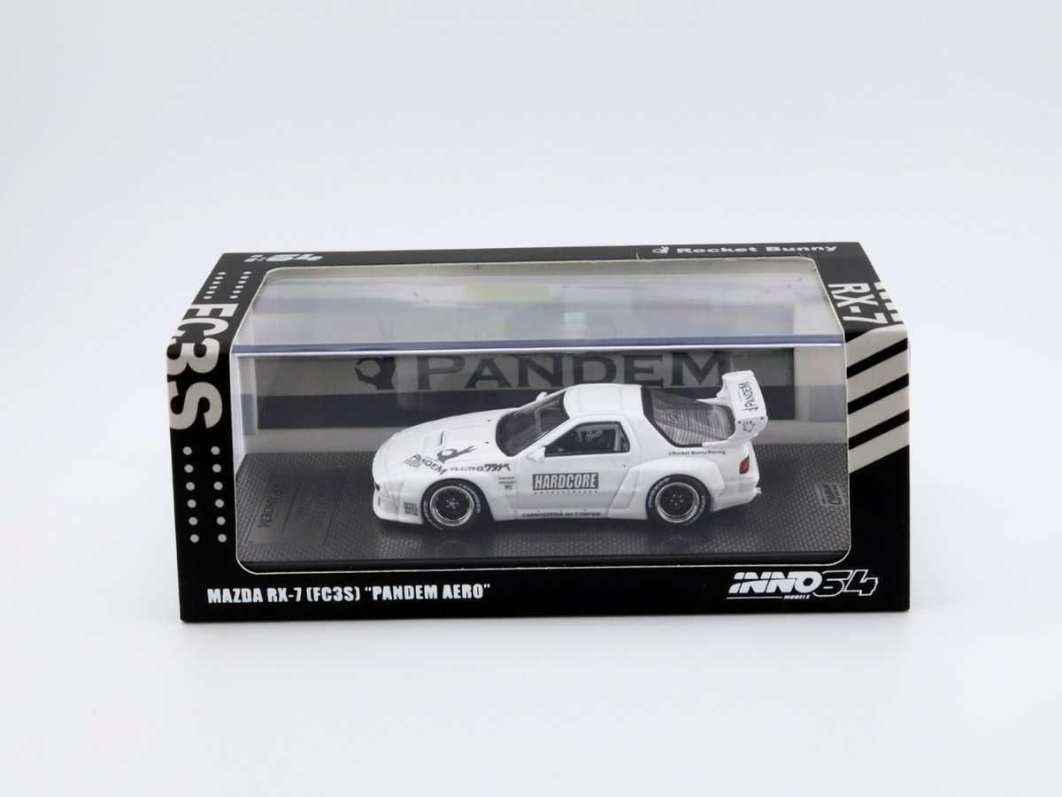 INNO64 Mazda RX7 RX-7 FC3S Pandem Aero Rocket Bunny WHITE INNO 1:64 ...