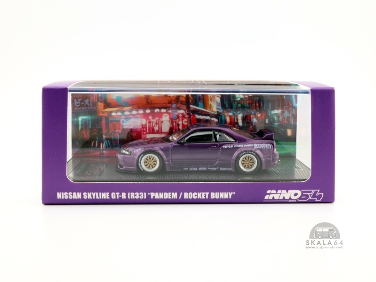 INNO64 Nissan Skyline GT-R (R33) Pandem / Rocket Bunny Purple INNO 64 1 ...