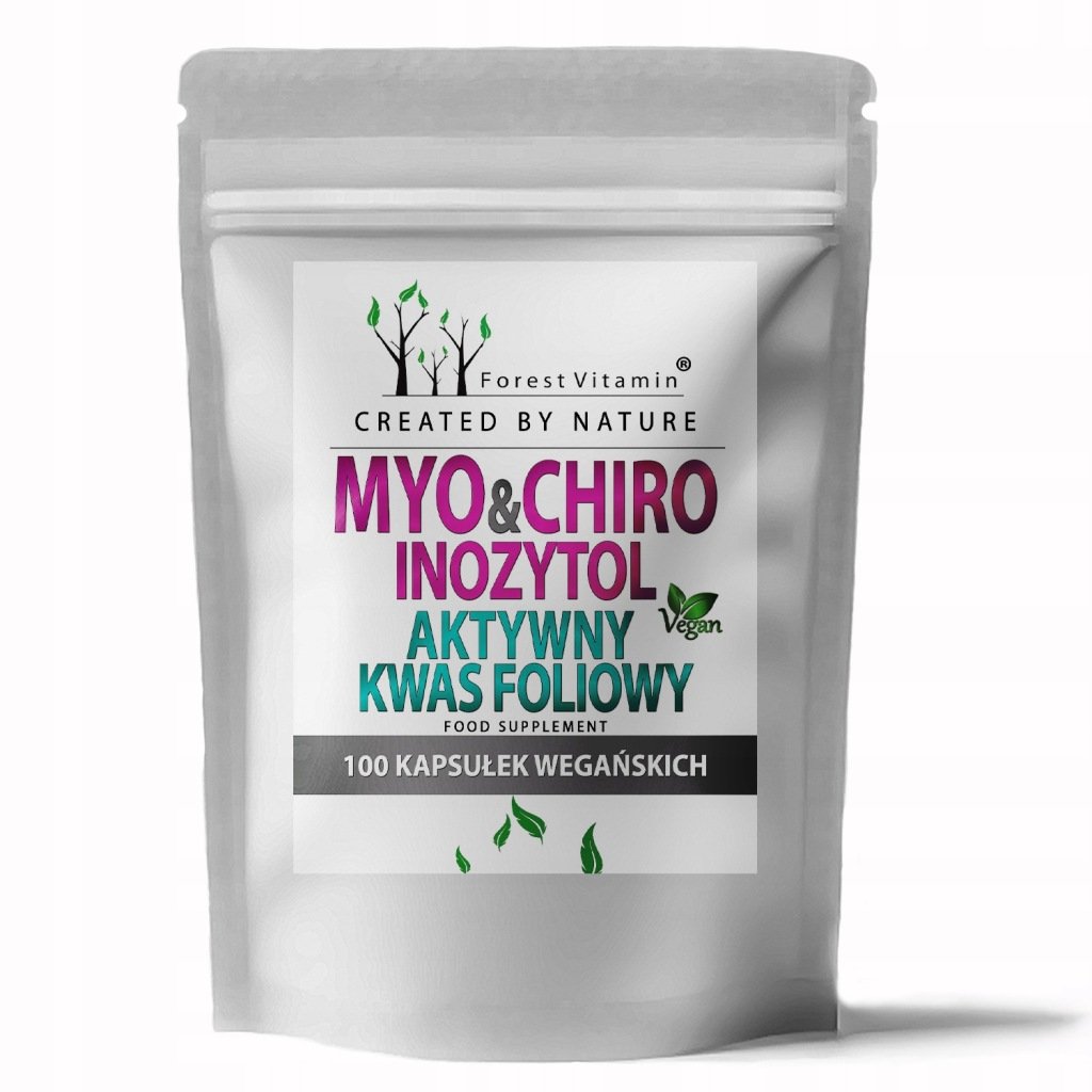 INOZYTOL MYO + CHIRO + FOLIAN 100 KAPS PCOS HORMONY AKTYWNY WITAMINA B8 ...