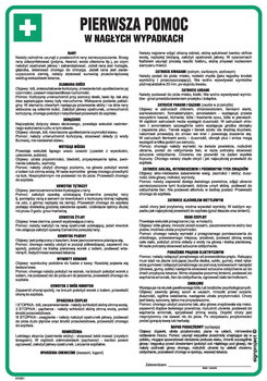 Instrukcja Pierwsza Pomoc W Nagłych Wypadkach Signproject Dd001_245X350_Hn 5904937010123 ...