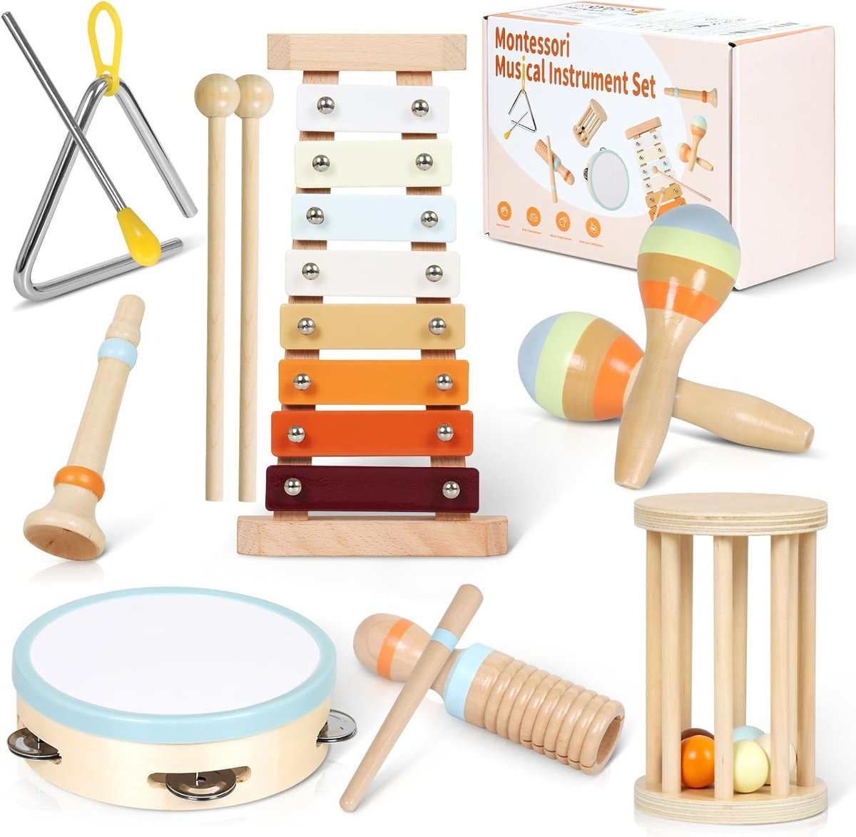 Instrumenty muzyczne dla dzieci, zabawki Montessori, zestaw ...