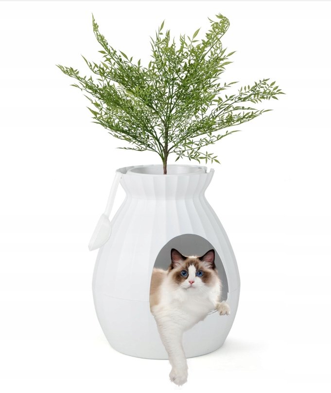 Inteligentna kuweta dla kota z el. usuwaniem zapachów w stylu doniczki ...