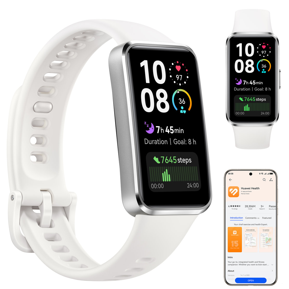 INTELIGENTNA OPASKA SPORTOWA HUAWEI SMARTBAND 10 BIAŁA SMARTWATCH ...
