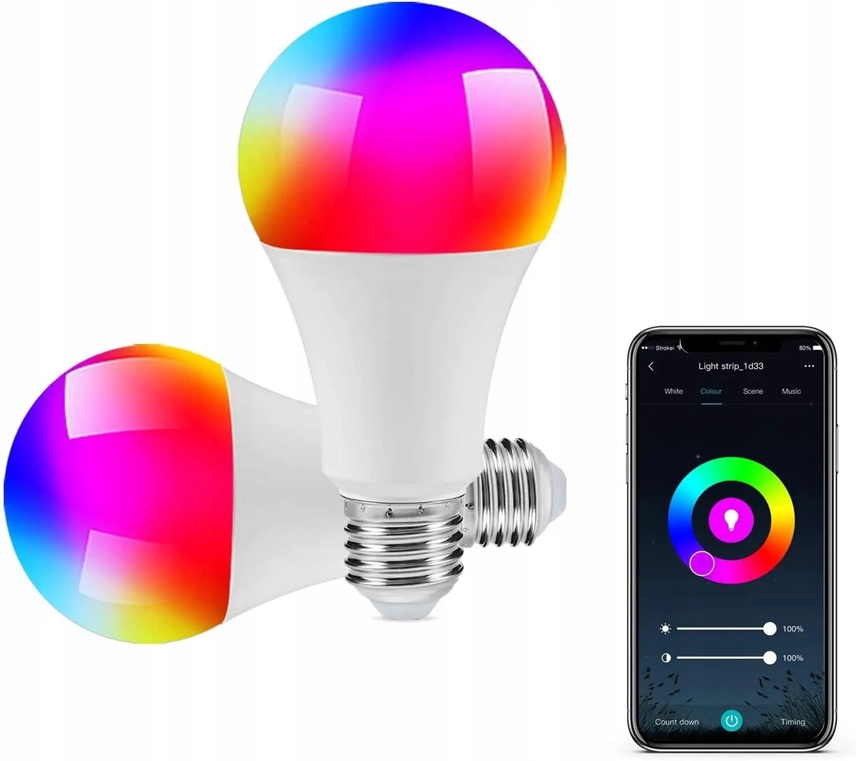 INTELIGENTNA ŻARÓWKA LED Smart RGB zmienia kolory Wi-Fi E26 SMART LIFE - inna (Inny) | Sklep ...