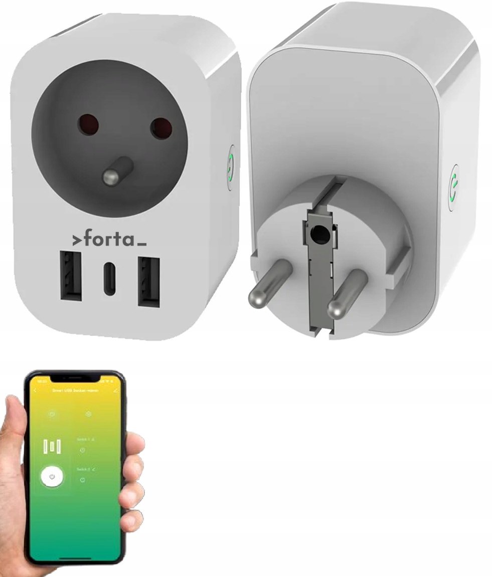 Inteligentne Gniazdko Wifi Tuya Pomiar Energii 2Xusb-A 1Xusb-C - Krasław | Sklep EMPIK.COM
