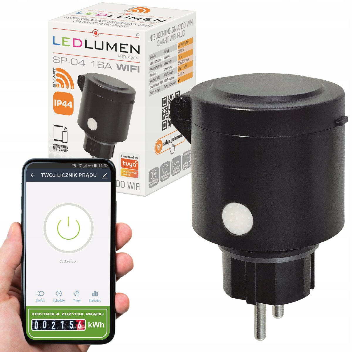 Inteligentne Gniazdko Zewnętrzne Programator Czasowy IP44 WIFI TUYA SMART - LEDLUMEN | Sklep ...