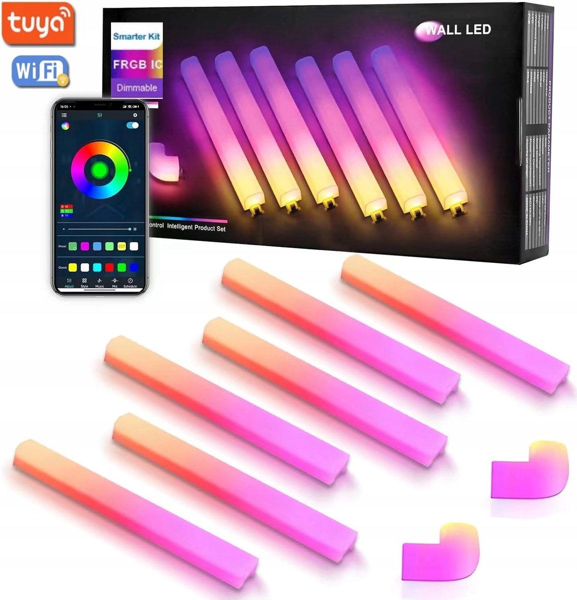 Inteligentne Panele Led 6+2 Lampa Ścienna Lightbar Rgbic Wifi Glide ...