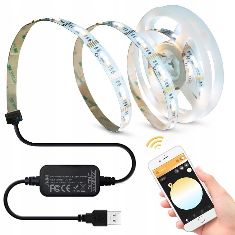Inteligentny Mini kontroler LED +2m RGB+CCT seria GL ZigBee 3.0 TUYA ...