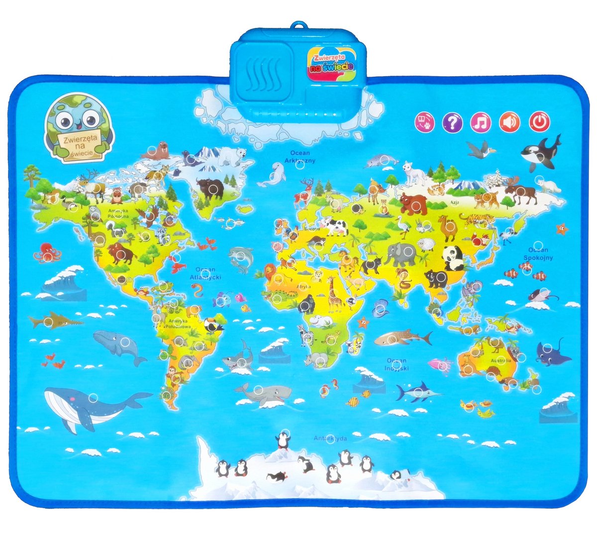 Interaktywna Mapa Świat Zwierząt Mata Dotykowa dla Dzieci 2+ wer PL Elefun - elefun toys | Sklep ...