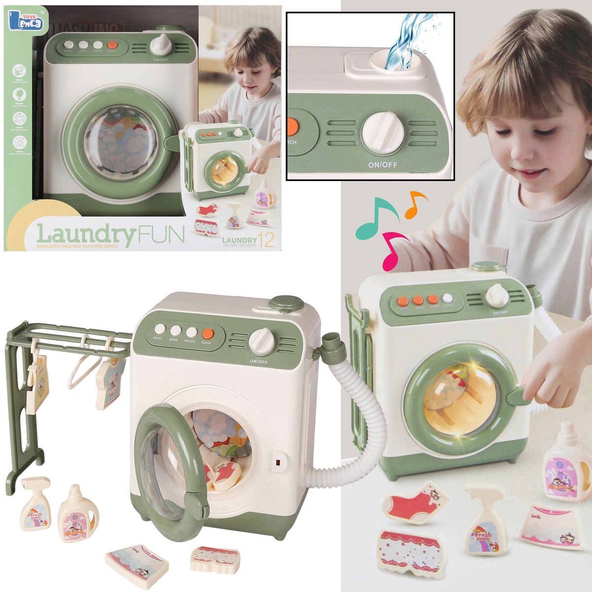 INTERAKTYWNA zabawkowa PRALKA z akcesoriami, AUTOMAT dla dzieci ...
