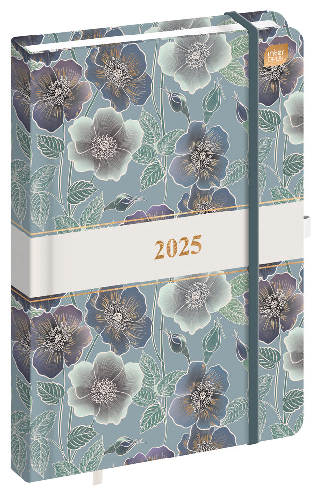 Interdruk, Kalendarz 2025 książkowy B5 192 Metallic Blue Rose ...