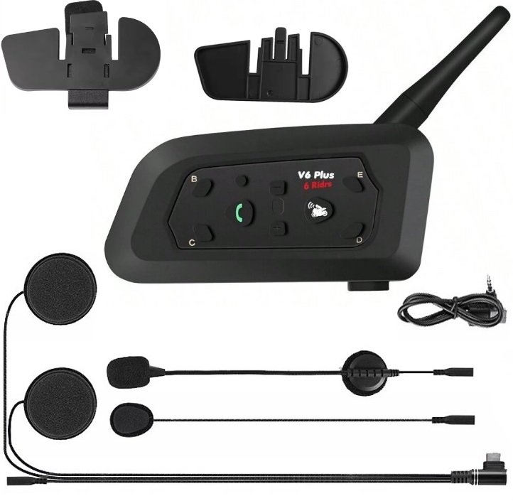 INTERKOM MOTOCYKLOWY V6 PLUS RIDERS USB-C Bluetooth 5.1 na kask - Inna ...