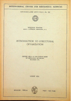 Introduction to structural optimization - Springer Verlag | Książka w Empik