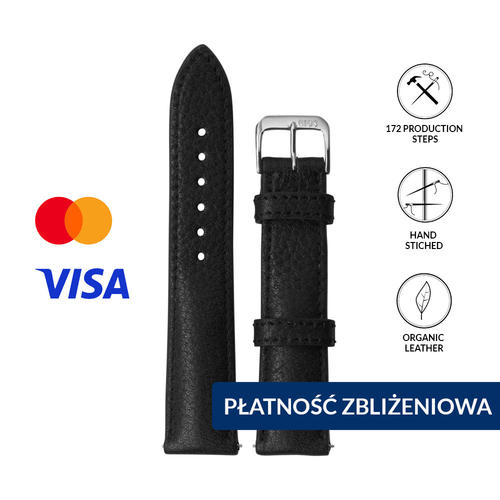INVIS SMARTSTRAP GARMISCH czarny 22 mm – pasek do zegarka z NFC i ...