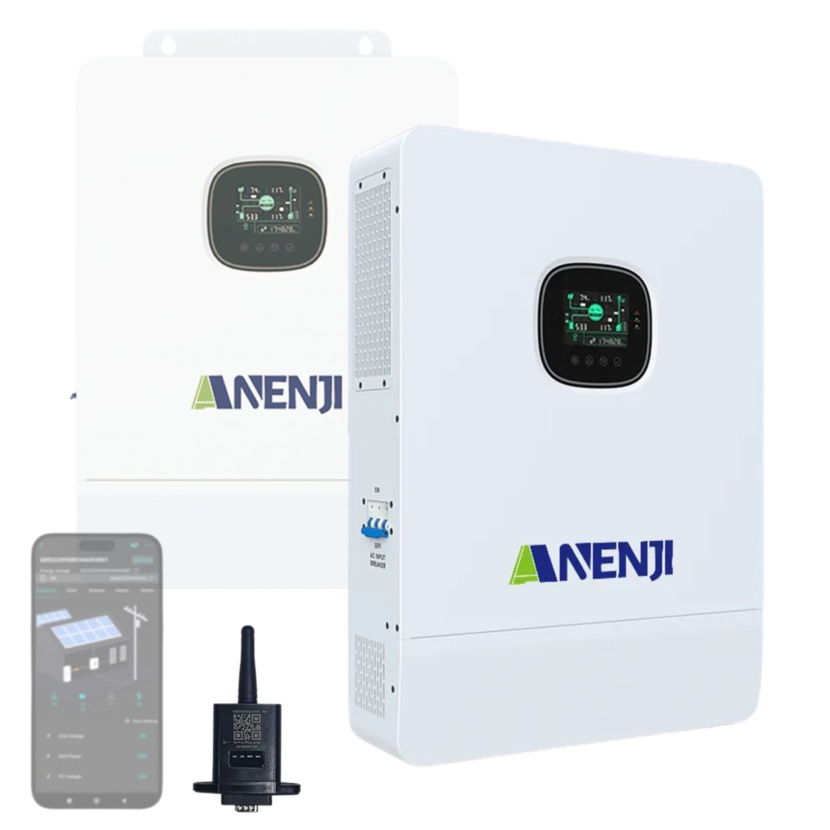 Inwerter Hybrydowy Anenji 12KW 48V 3 Fazowy Trójfazowy 2x Mppt Offgrid ...