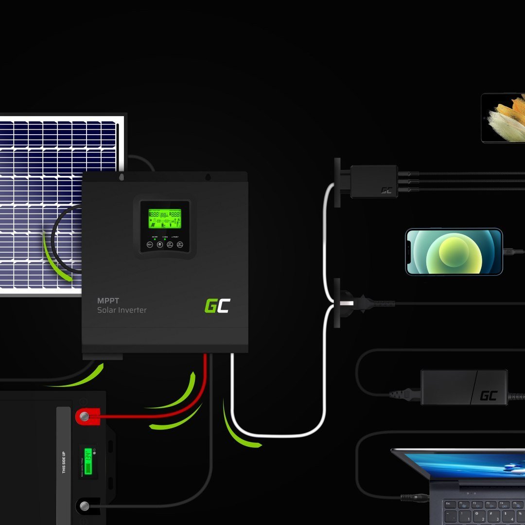 Inwerter Solarny Falownik Off Grid Z Ładowarką Solarną Mppt Green Cell ...