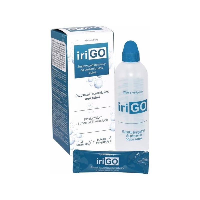 Irigo Zestaw do płukania nosa i zatok, zestaw podstawowy, 1 zestaw ...