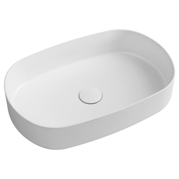 Isvea INFINITY OVAL umywalka ceramiczna nablatowa 55x36 cm biały mat ...