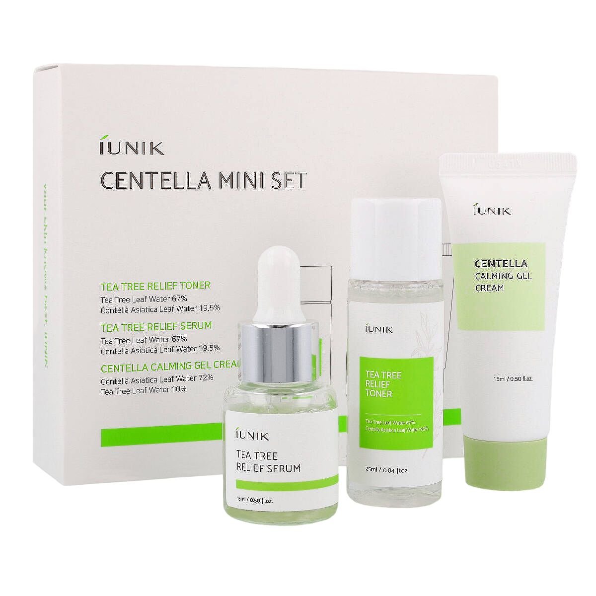Iunik - Centella Mini Set (Tonik + Serum + Krem) - Zestaw Podróżny ...