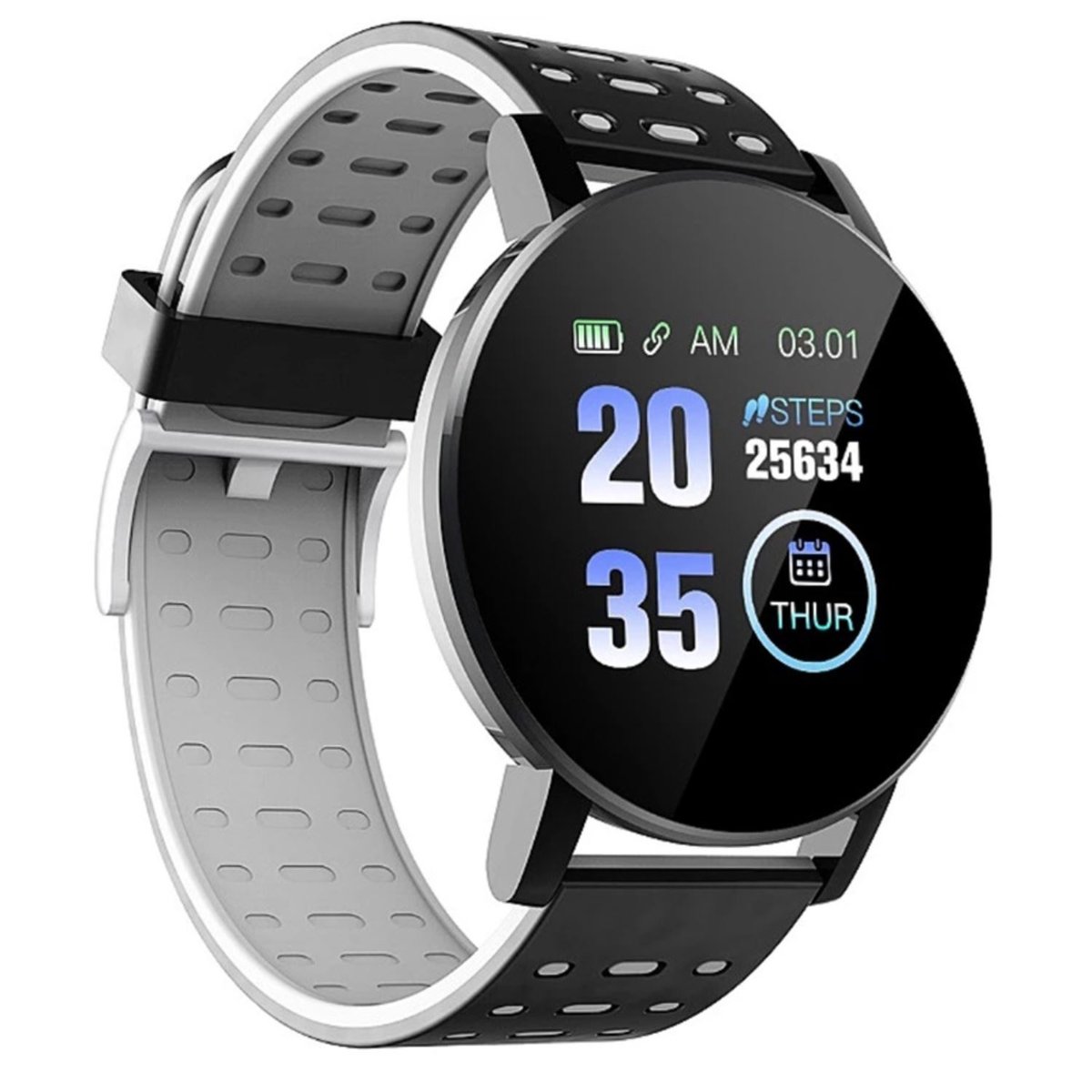 iWear M9 Okrągły zegarek Smart & Fit z w pełni dotykowym wyświetlaczem ...