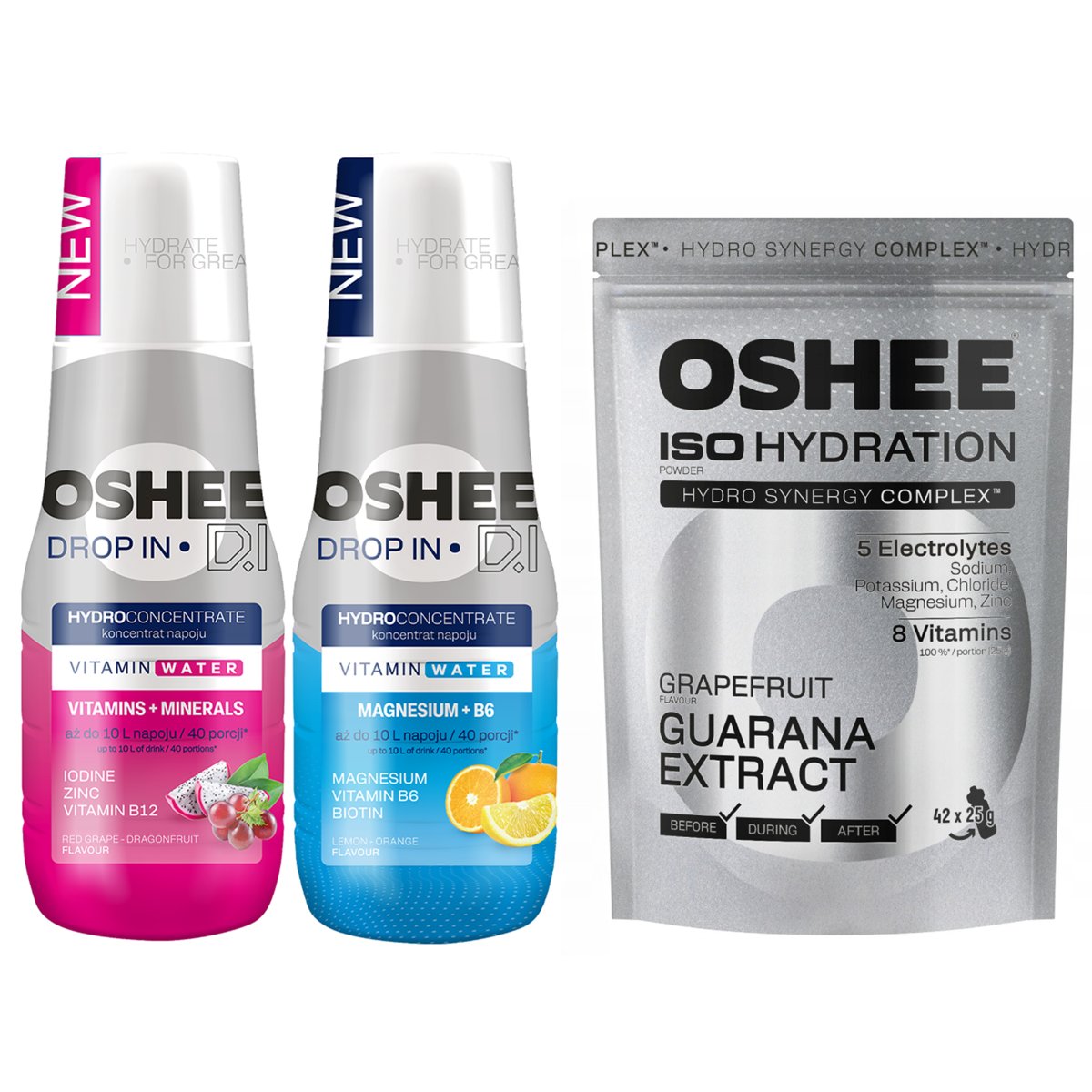 Izotonik OSHEE ISO Hydration GRAPEFRUIT GUARANA - 1050 g proszek ...