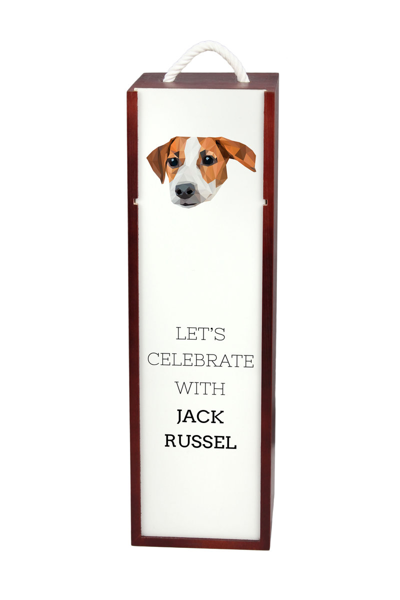Jack Russell Terrier - geometryczne pudełko ze zdjęciem i napisem na ...