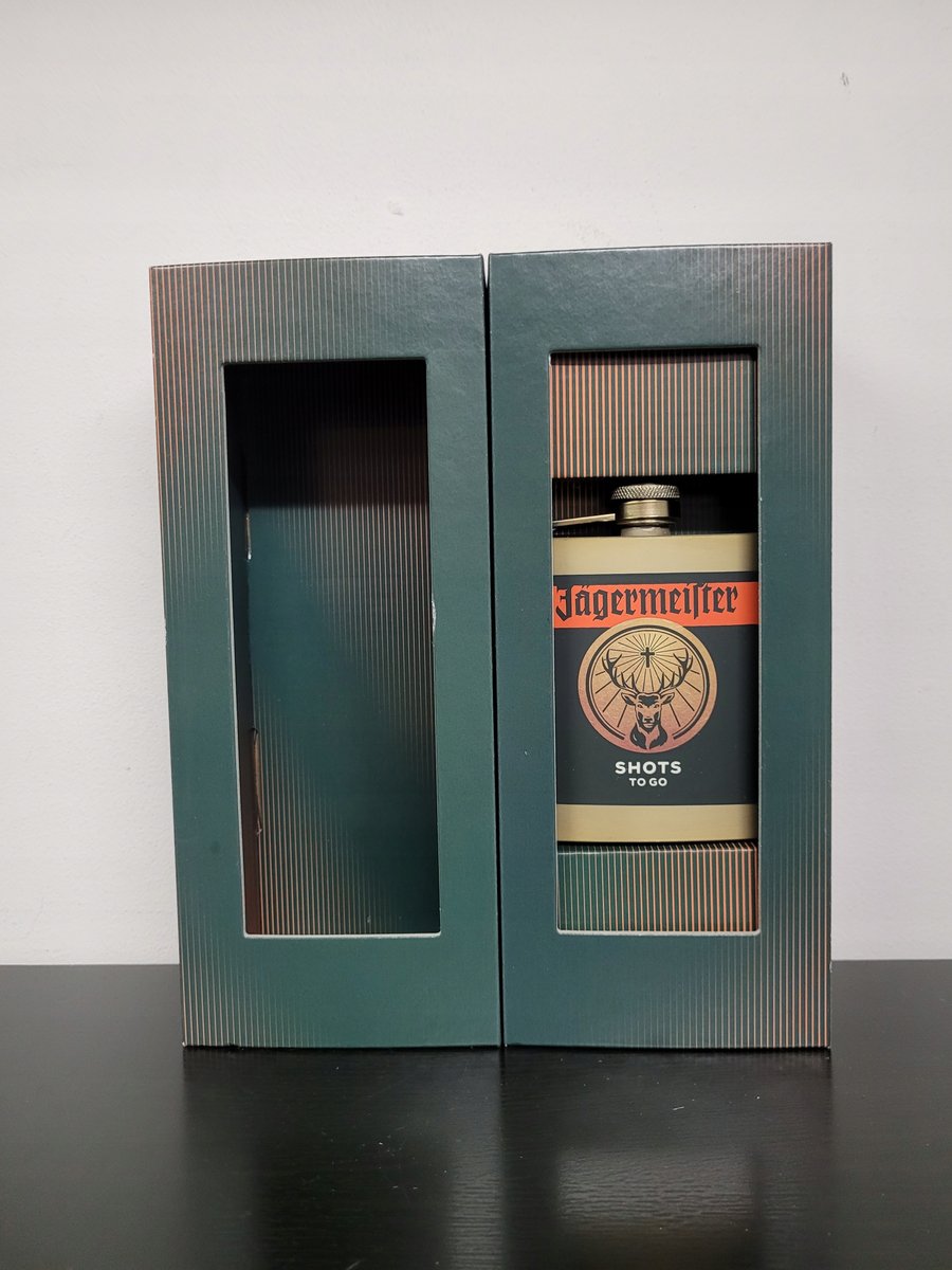 JAGERMEISTER BOX Metalowa ZŁOTA PIERSIÓWKA MIEJSCE NA BUTELKĘ NA ...
