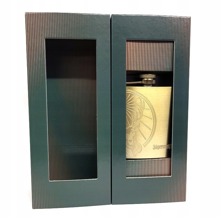 JAGERMEISTER BOX Metalowa ZŁOTA PIERSIÓWKA MIEJSCE NA BUTELKĘ NA ...