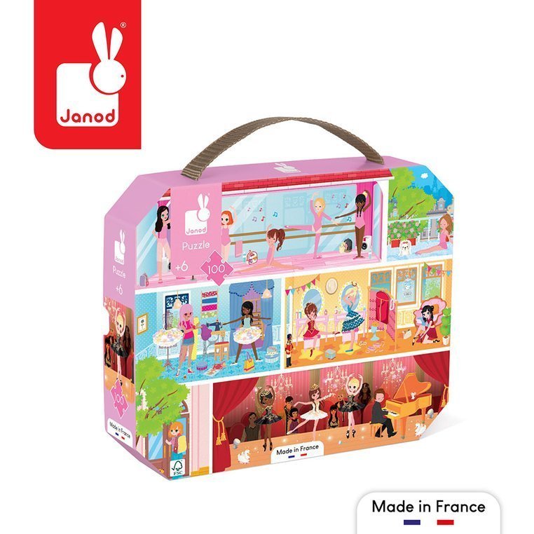 Janod, puzzle, w walizce, Akademia tańca, 100 el. - Janod | Sklep EMPIK.COM
