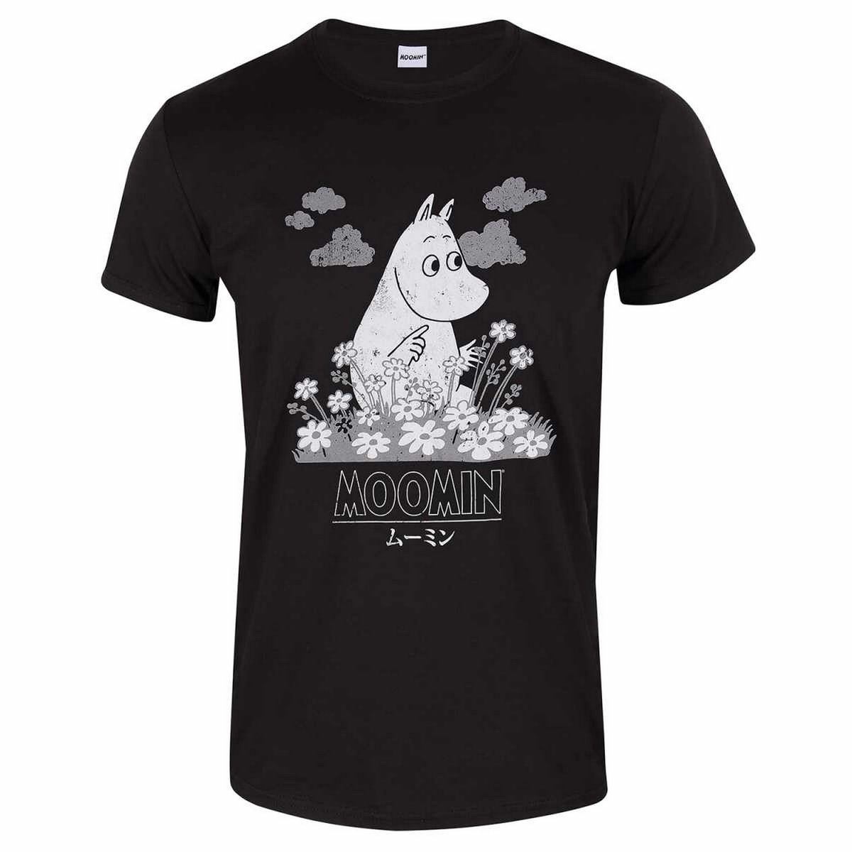 Japońska Koszulka Z Kwiatami Dla Dorosłych Moomin Unisex (S (52-55 Cm) / Czarny) - Moomin | Moda ...