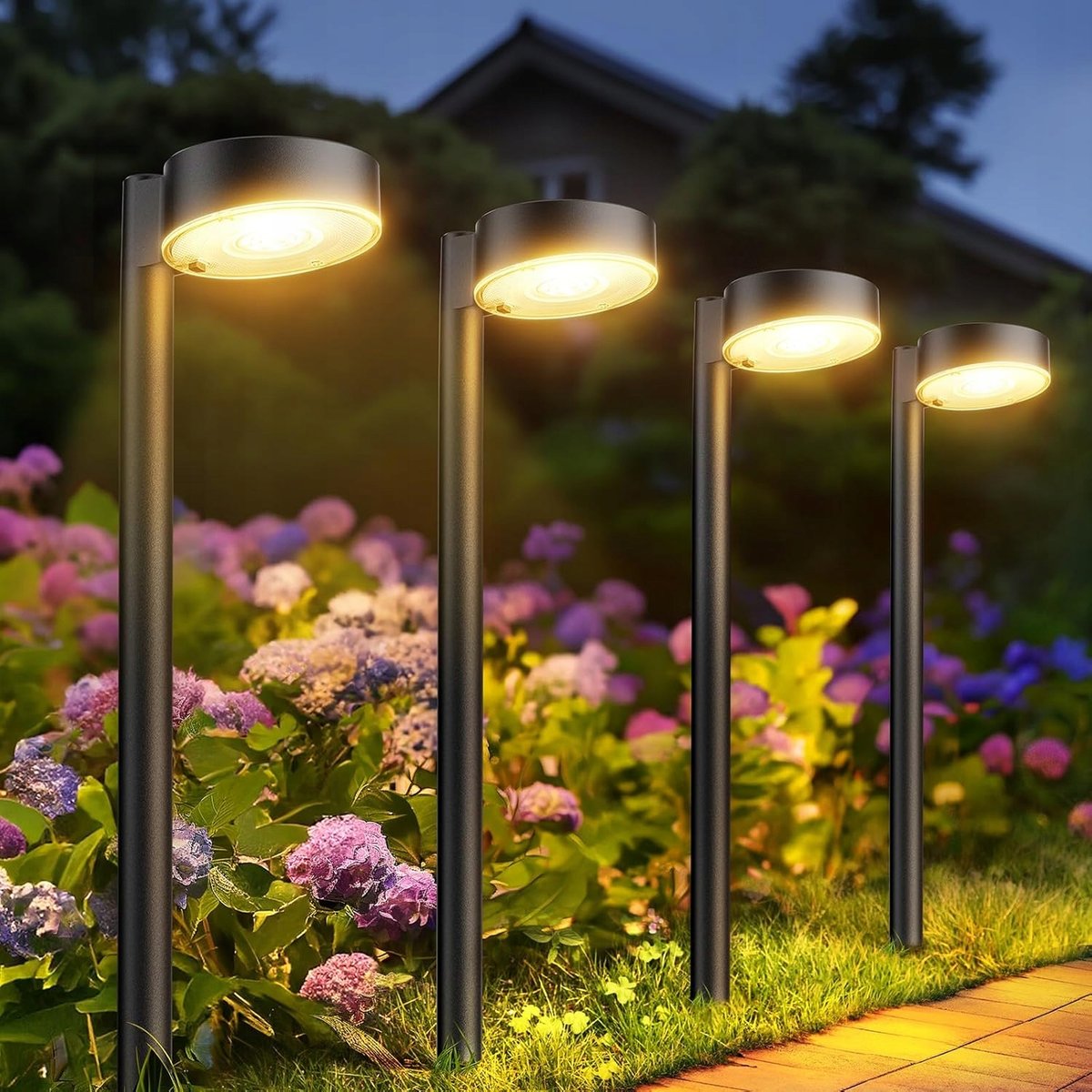 JASNE LAMPY SOLARNE OGRODOWE 8X 12 DIOD LED NA ZEWNĄTRZ WODOSZCZELNE ...