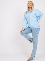 Jasnoniebieska bluza dresowa plus size z bawełny Mischa -XL - Basic ...