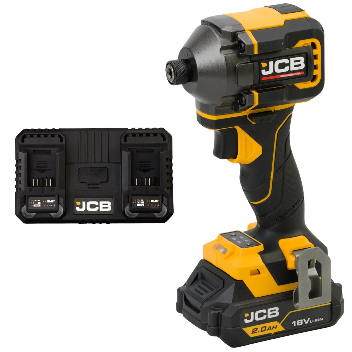 JCB Professional 18V Zakrętarka Udarowa 230Nm Dual Charger 4.5A Bateria ...
