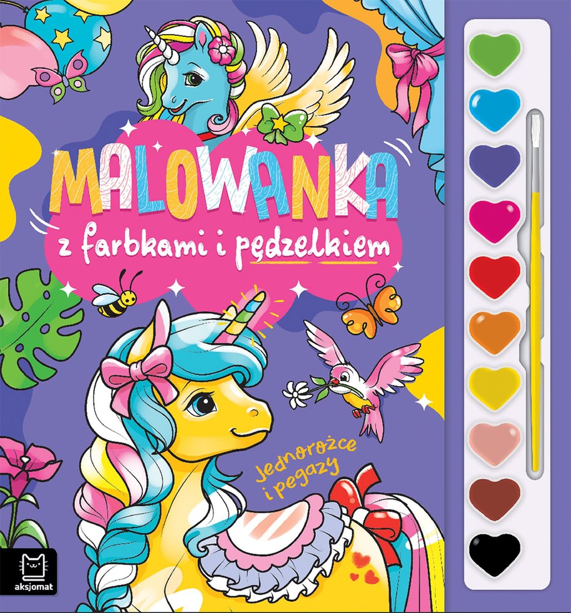 Jednorożce i pegazy. Malowanka z farbkami i pędzelkiem - Podgórska Anna ...