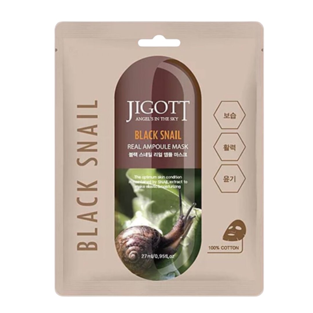 JIGOTT Tkaninowa maska do twarzy MUCYNA ŚLIMAKA Black Snail Real ...