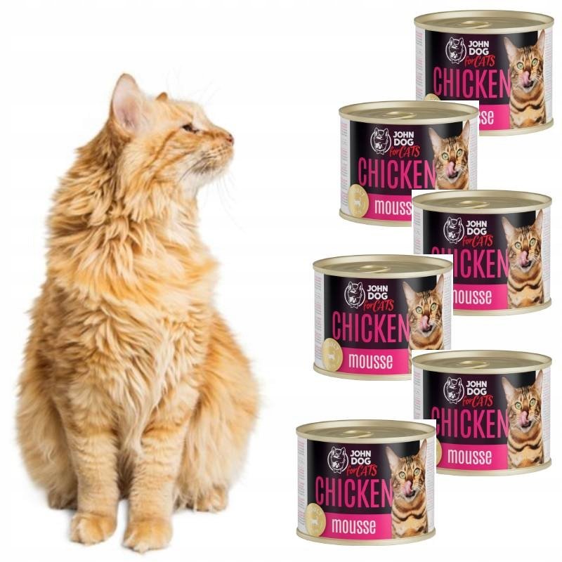 John Dog for Cats dla kota Mus Kurczak puszka 6 x 200 g - Inny ...