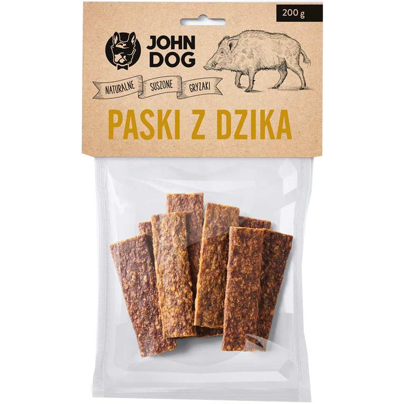 John Dog Gryzaki Naturalne Paski Z Dzika 200G - John Dog | Sklep EMPIK.COM