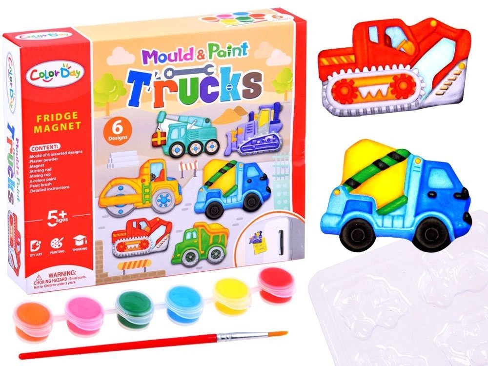 Jokomisiada, Zestaw Magnesy 6X Pojazdy Budowlane Dźwig Koparka - JOKOMISIADA | Sklep EMPIK.COM