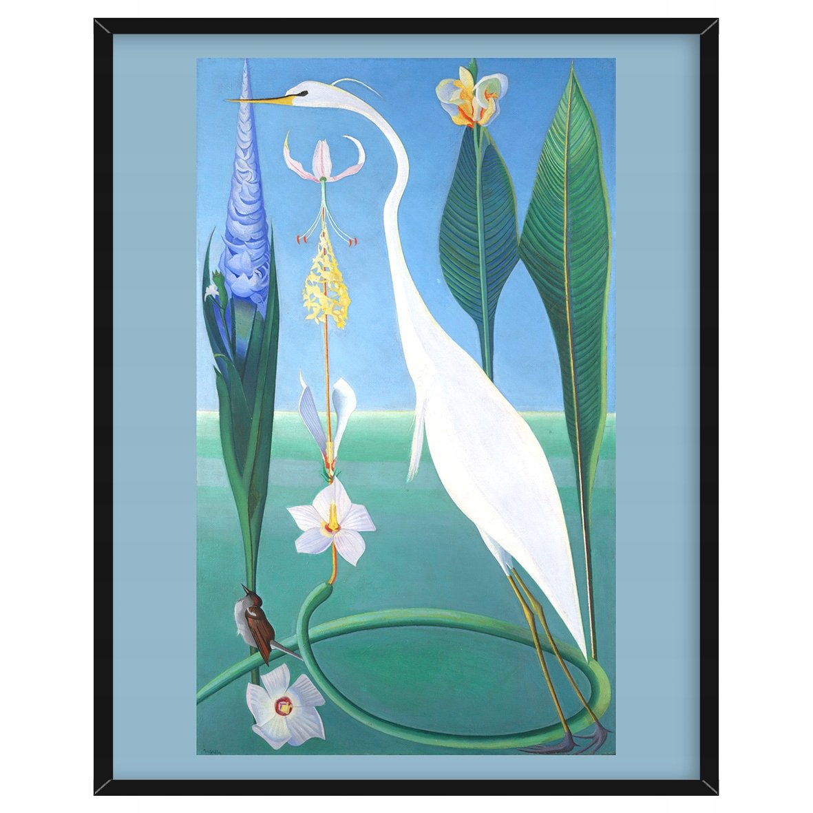 Joseph Stella Biały Łabędź OBRAZ 50x40 - ANTYKWARIAT "CZUŁA JEST NOC ...