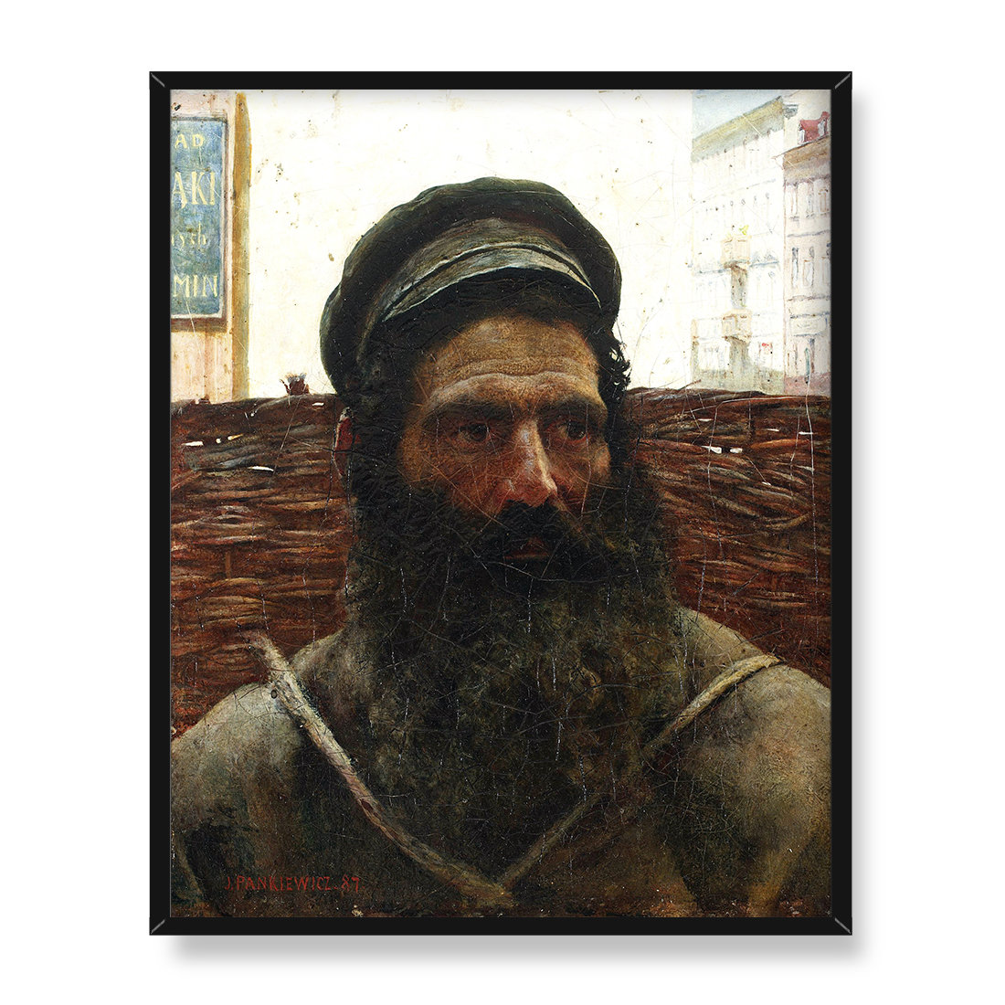 Józef Pankiewicz Żyd z koszem 40×50 W RAMIE - ANTYKWARIAT "CZUŁA JEST ...
