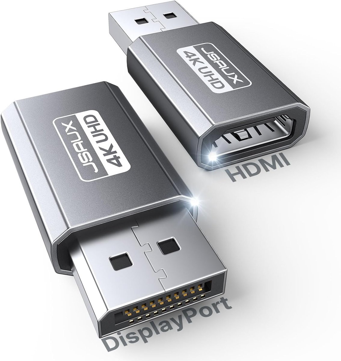 JSAUX 4K Adapter DisplayPort na HDMI, 2-częściowy - Szary - Inna marka ...