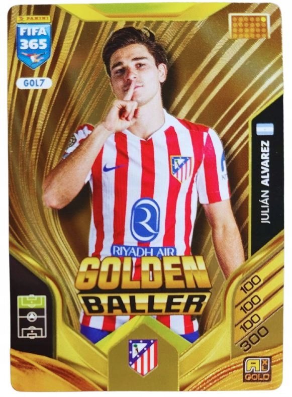 Julian ALVAREZ - FIFA 365 Adrenalyn XL 2026 PANINI - GOLDEN BALLER GOL7 ...