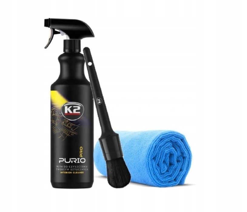 K2 Purio Pro 1L Zestaw do czyszczenia plastików wnętrza mikrofibra ...
