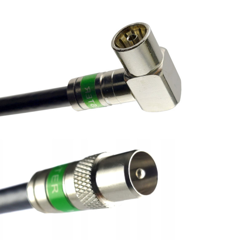 Kabel antenowy DVB-T | wtyk TV - gniazdo TV kątowe kompresyjne | 10m - Inny producent | Sklep ...