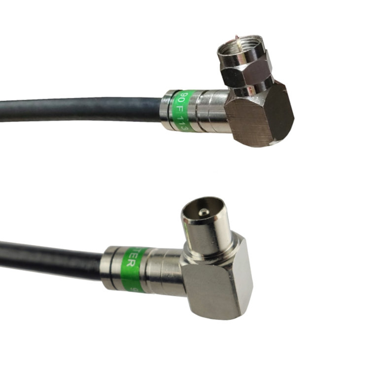 Kabel antenowy | wtyk TV kątowy - F kątowy | 10m - Inny producent | Sklep EMPIK.COM